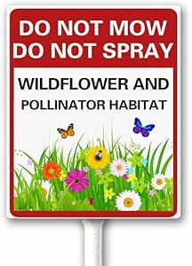 Amazon.com : 8"x12" Metal Yard Sign "Do Not Mow, Wildflower And ...