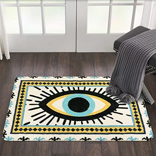 Amazon.com: Evil Eye Half Round Doormat, Distressed Floor Carpet ...