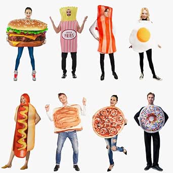 Amazon.co.jp: Fun costumes Hot Dog, Pizza, Donut, Hamburger, Bacon ...