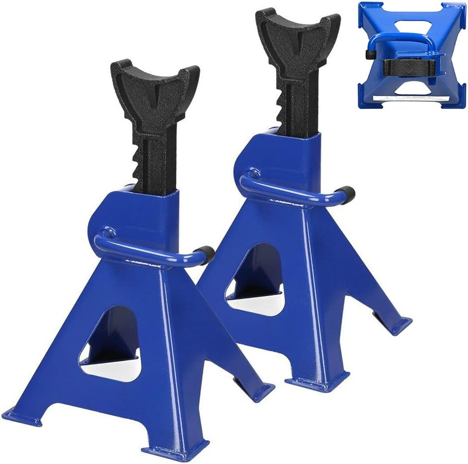 2Pcs Ratcheting Axle Stand, 3 Ton Adjustable Heavy Duty Axle Jack ...