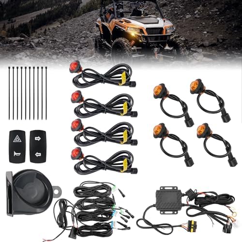KEMIMOTO UTV Turn Signal Kit with 110D Horn Pre-wired Plug and Play UTV ...