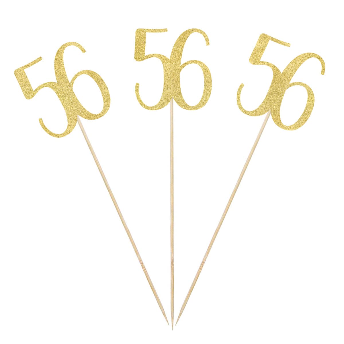 Amazon.com: Gold Glitter 56th Birthday Centerpiece Sticks, 12-Pack ...