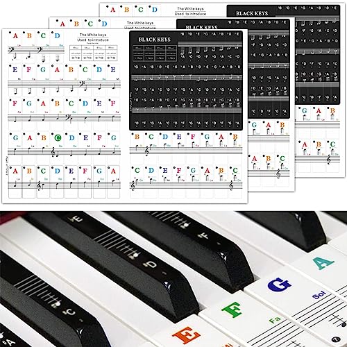 Acmerota Piano Keyboard Stickers for 37/49/54/61/88 Keys Electronic ...