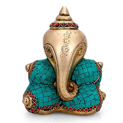 Buy CraftVatika Conch Ganesha Idol Conch Shell Ganesh Brass Sculpture ...