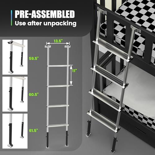 Snapklik.com : Marudina Pre-Assembled Adjustable Bunk Ladder, Aluminum ...