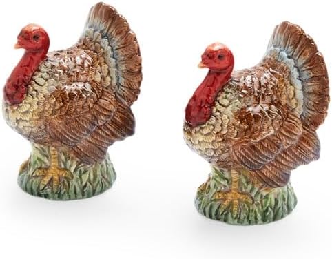 Amazon.com: Spode 3.5" Turkey-Shaped Salt and Pepper Shakers - Dolomite ...