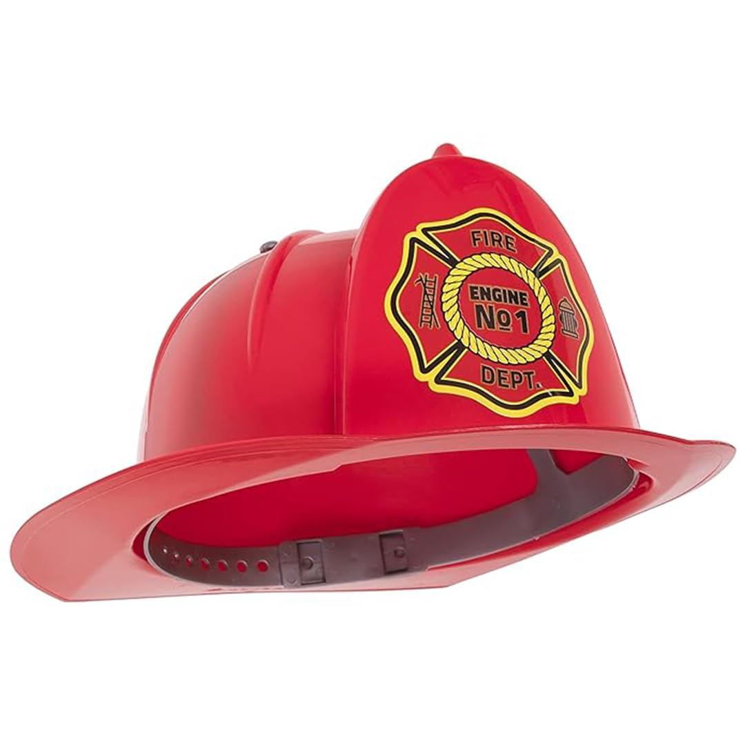 Snapklik.com : Kids Firefighter Costume Helmet Toy - Red Plastic ...