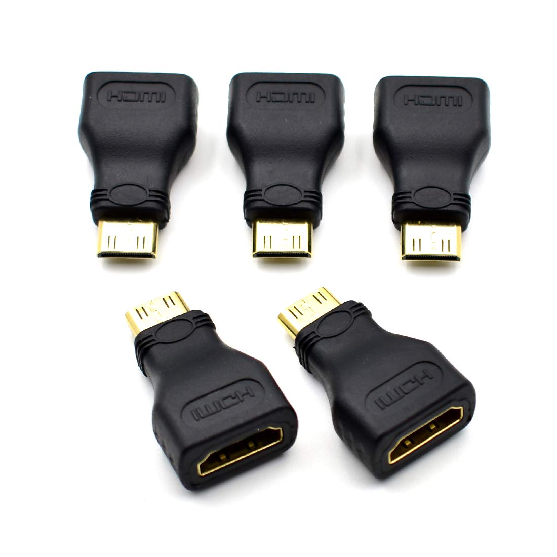 Amazon.com: 5 Pack Mini HDMI Adapter Gold Plated Mini HDMIi Male to ...