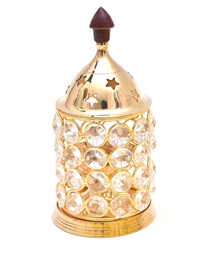 Buy laddugopal24x7 Golden Metal Akhand Jyot Diya Puja Decoration ...