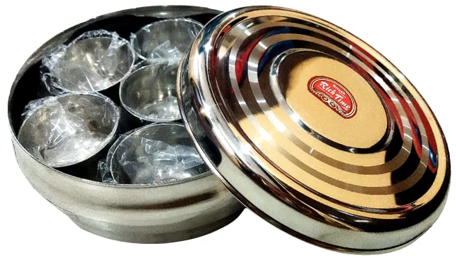 Buy PRAGUN Spice Box Stainless Steel | Masala Box for Kitchen Steel ...