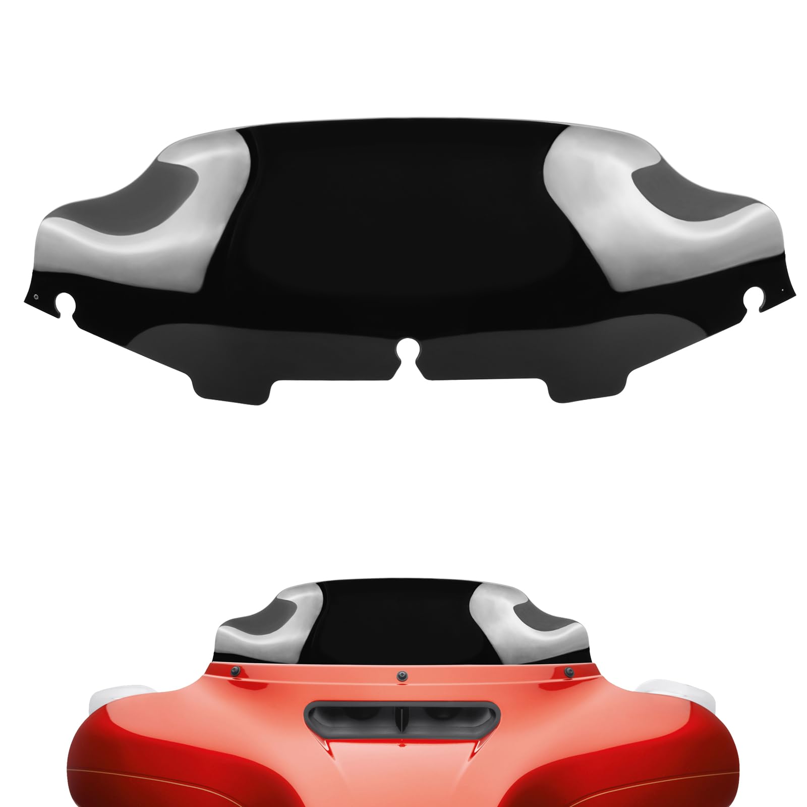 ONETK 6inch Wave Windshield Windscreen Fits for Harley Davidson Touring ...