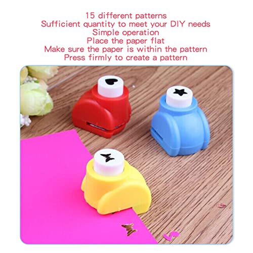 Sonew 15pcs Scrapbook Paper Punch Shapes Set for Kids, Craft Holes ...