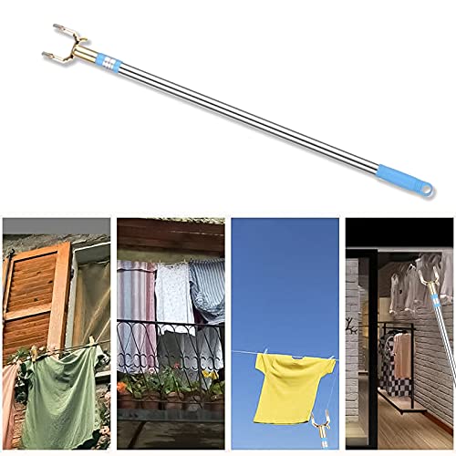 Wardrobe Hook Pole, 2 pieces 1.5 Meters (59in) Retractable Pole Hook ...