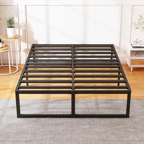 Amazon.com: Mavesmog Full Size Bed Frame 18 inch High Metal Platform ...