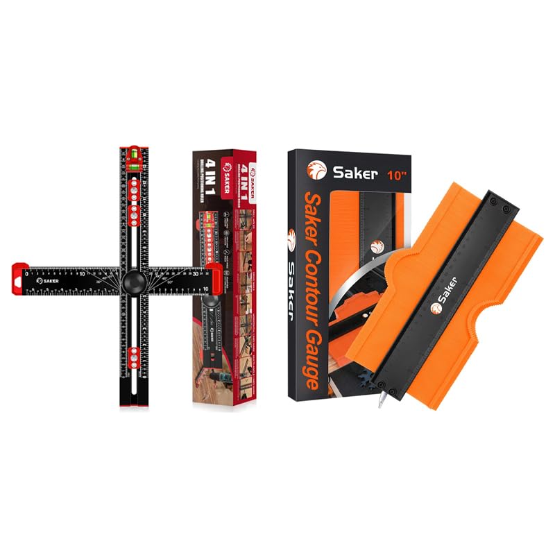 Amazon.com: Saker Contour Gauge (10 Inch Lock) and Saker 4-in-1 ...