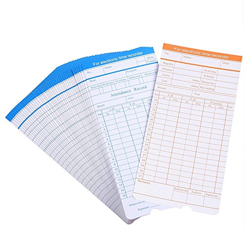 Snapklik.com : 100 Count Monthly Time Clock Cards Timecard For Employee ...