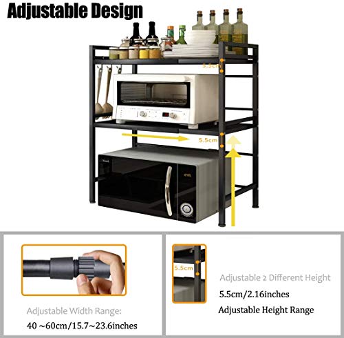 Homarket Microwave Shelf Countertop, Expandable and Height Adjustable ...