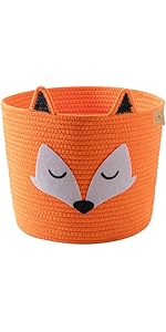 Amazon.com: Christmas Basket with Santa Claus Doll, Woven Cotton Rope ...