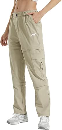 Amazon.com: MONSTER VALLEY Women's Hiking Pants Stretch Convertible Zip ...