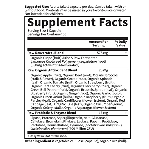 Garden of Life Heart Resveratrol Supplement - Powerful Antioxidant ...