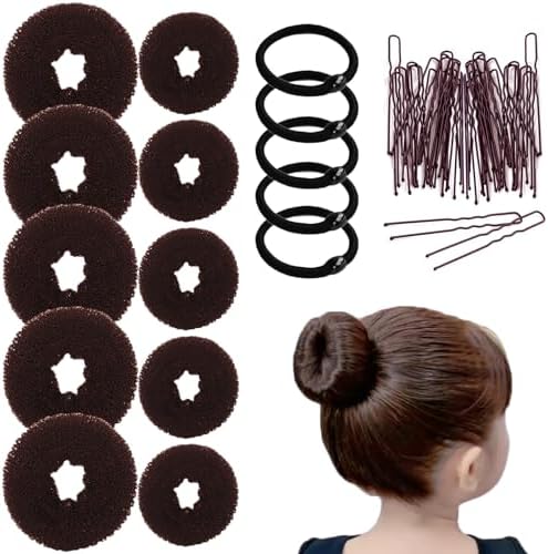 Amazon.com: 10 Pcs Hair Bun Maker - Donut Bun Maker for Hair(5 medium ...