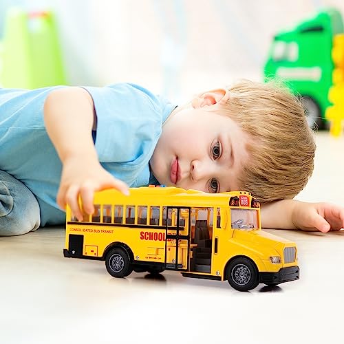 ArtCreativity Yellow School Bus Toy with Flashing Lights & Sound ...