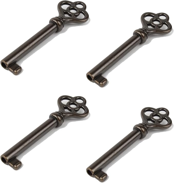 Antique Hollow Barrel Skeleton Key KY-3AB (4pcs) Fit Cabinet Doors ...
