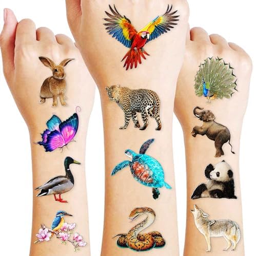 Amazon.com : 200+PCS Realistic Wildlife Animal Temporary Tattoos ...