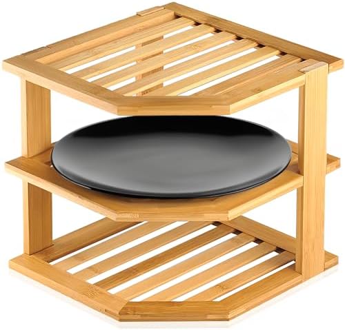 Amazon.com: CHVOMNASE Bamboo 3 Tier Corner Shelf : Home & Kitchen