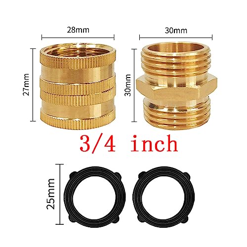 Brass Garden Hose Pipe Connector Hose Adapter 3/4 Inch,Male to Male ...
