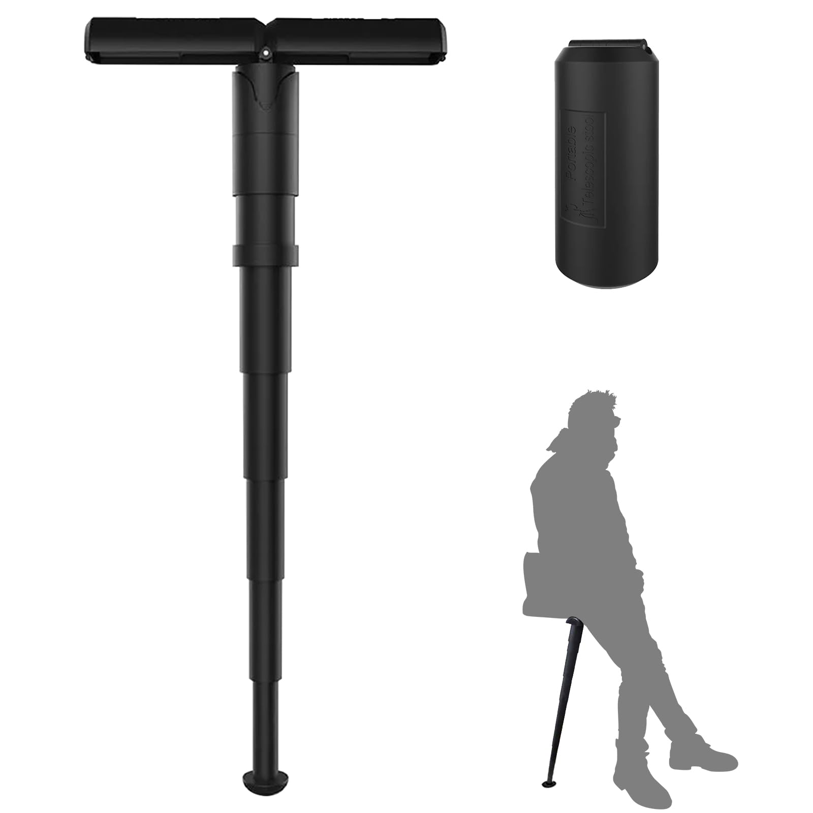 Youngly Portable Telescopic Chair Folding Stool Cane Subway Travel ...