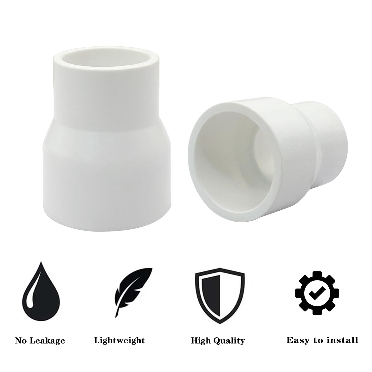 Snapklik.com : 10PCS 3/4" X 1/2" PVC DWV Reducer Coupling Adapter
