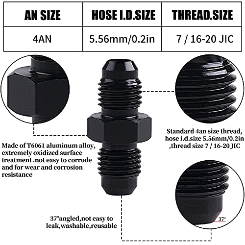 Snapklik.com : 4AN To 4AN Male Flare Coupler Union Straight Fuel Hose ...