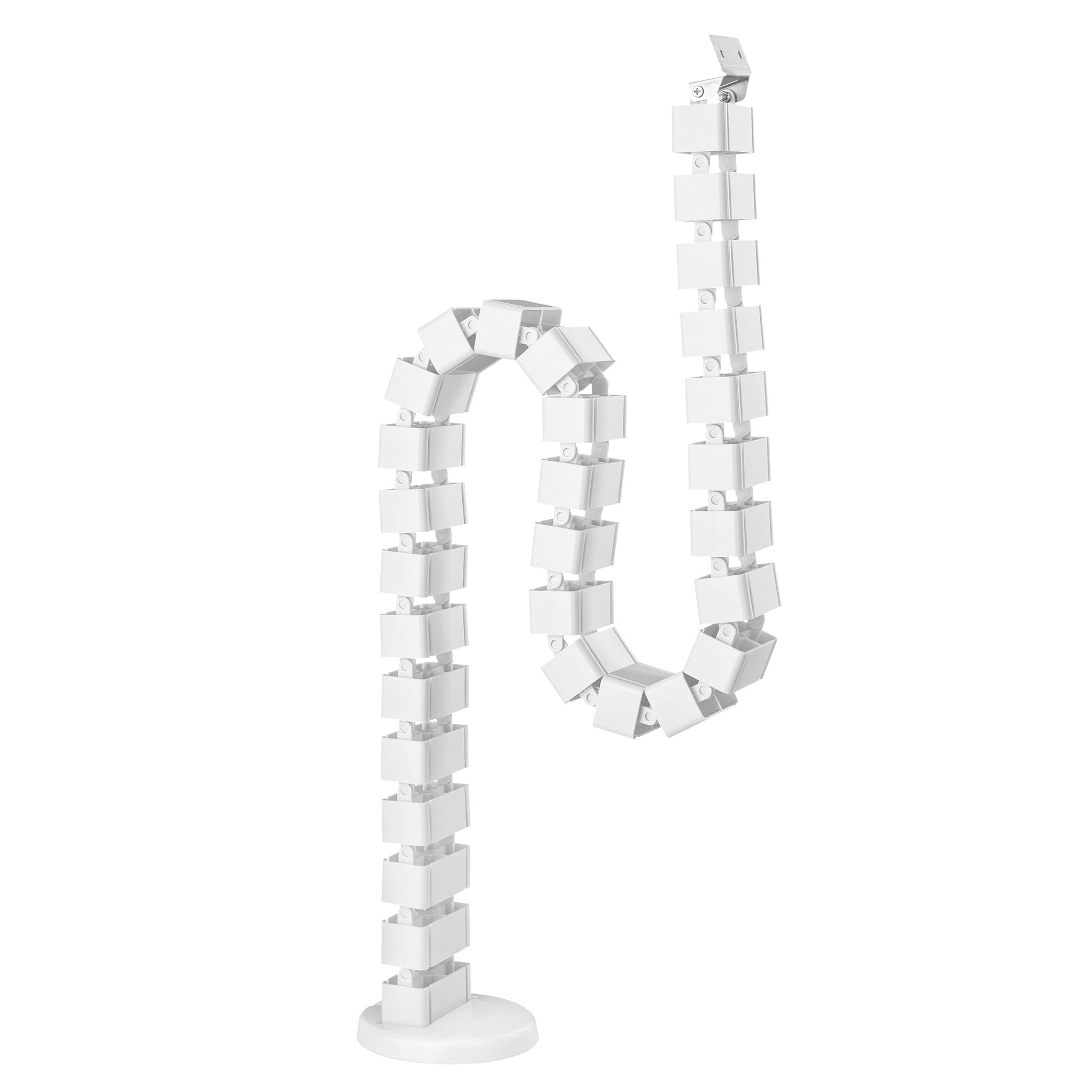 Flexible Desk Cable Duct XXL I Modular Swirl Structure I White – BigaMart