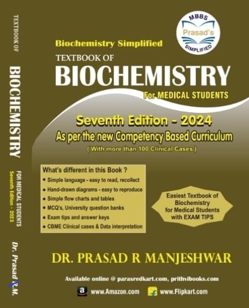 Buy Biochemistry Simplified Textbook for Medical Studentsby Prasad Manjeshwar, 7th Edition ...