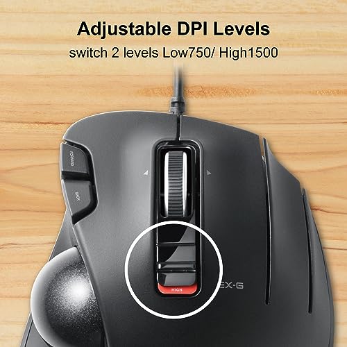 Buy ELECOM EX-G Trackball Mouse, Wired, Thumb Control, Sculpted ...