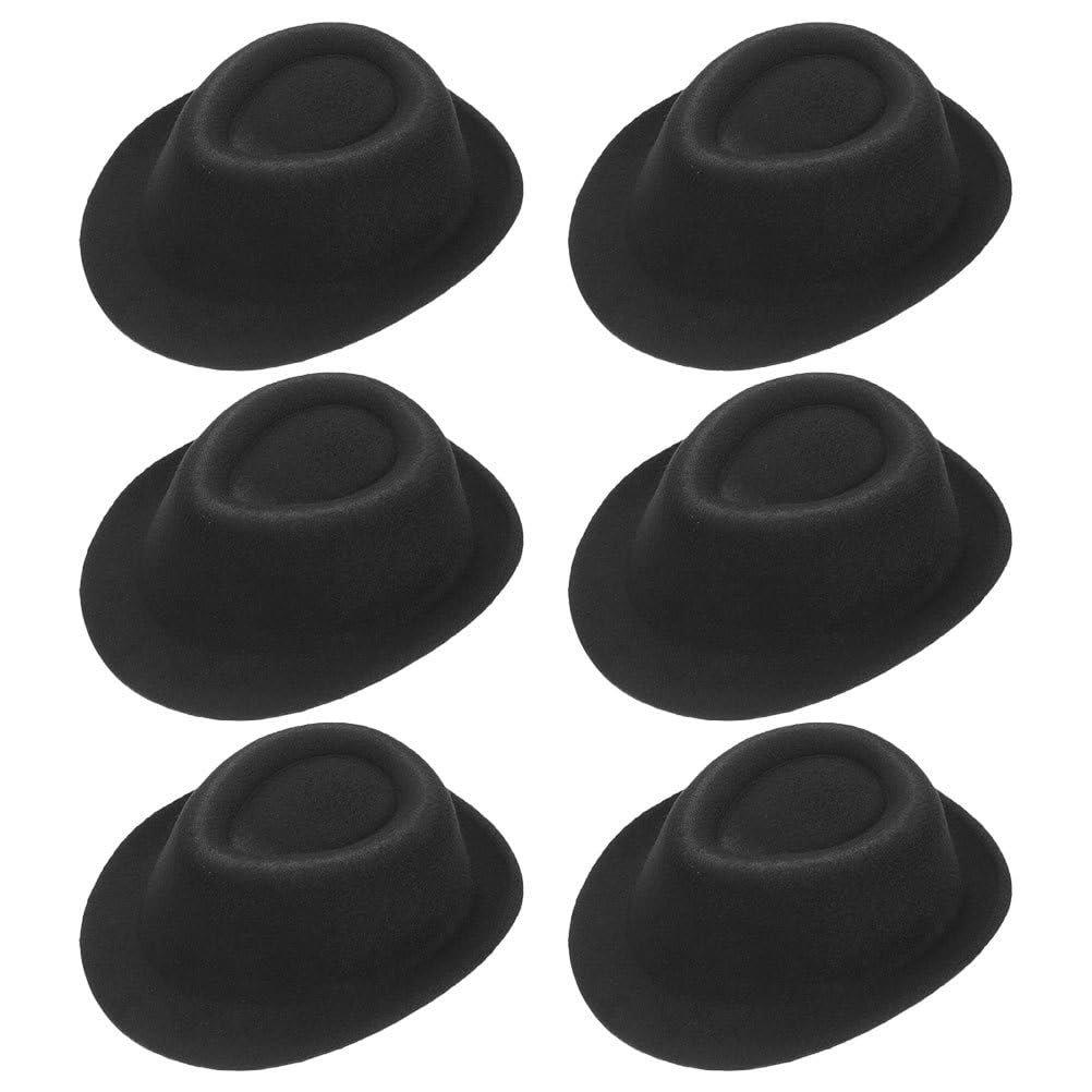 Amazon.com: Abaodam Mini Top Hat 6pcs Black Mini Doll Hat Handmade ...