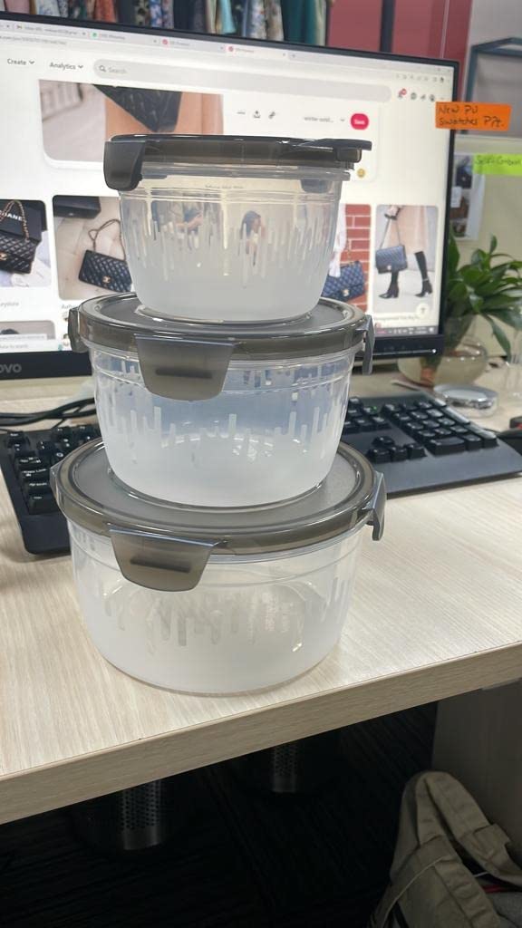 E-COSMOS 3PC Plastic food Storage Container With Airtight Lid For ...