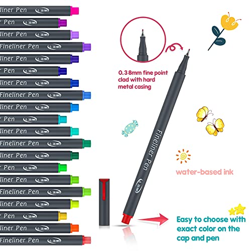 Snapklik.com : 72 Colors Journal Planner Colored Pens, Fineliner Pens ...