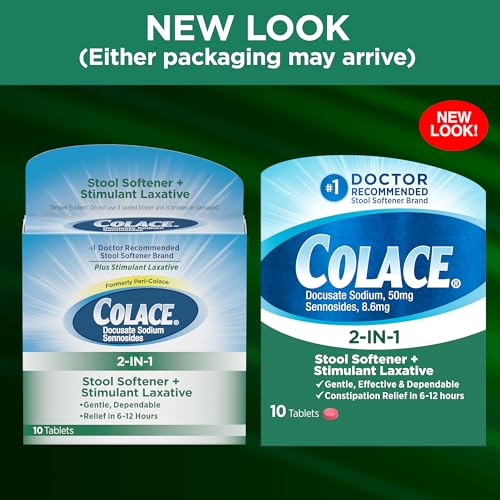 Snapklik.com : Colace 2-IN-1 Stool Softener & Stimulant Laxative Tablets