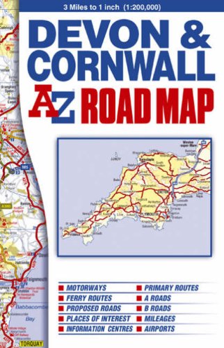 Devon and Cornwall Road Map: Geographers' a-Z Map Company ...