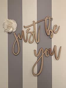 Amazon.com: Hsybdnsk Wooden Just Be You Sign for Backdrop, Laser Cut ...