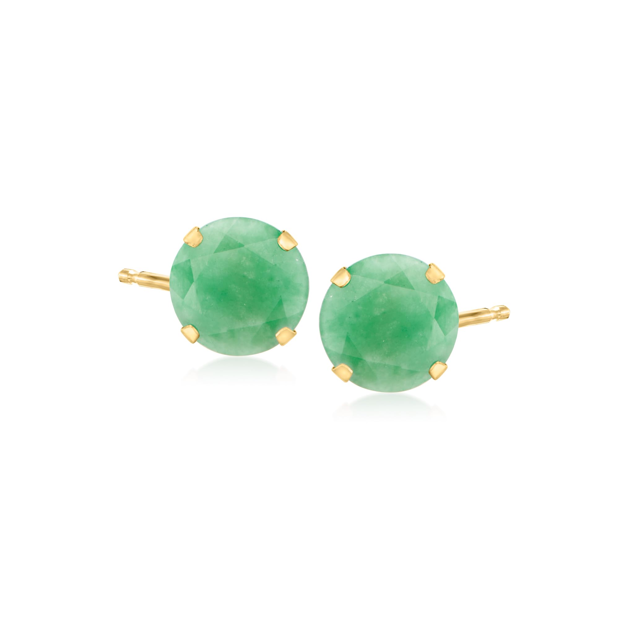 Amazon.com: Ross-Simons 8mm Jade Martini Stud Earrings in 14kt Yellow ...