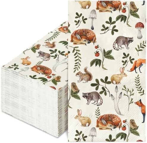 Amazon.com: JarThenaAMCS 80Pcs Forest Guest Napkins Watercolor Forest ...