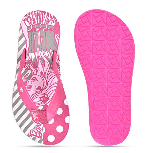 Barbie by toothless Kids Girls Fuchsia /Grey Flip-Flops (BBPGFF3094) 1 ...