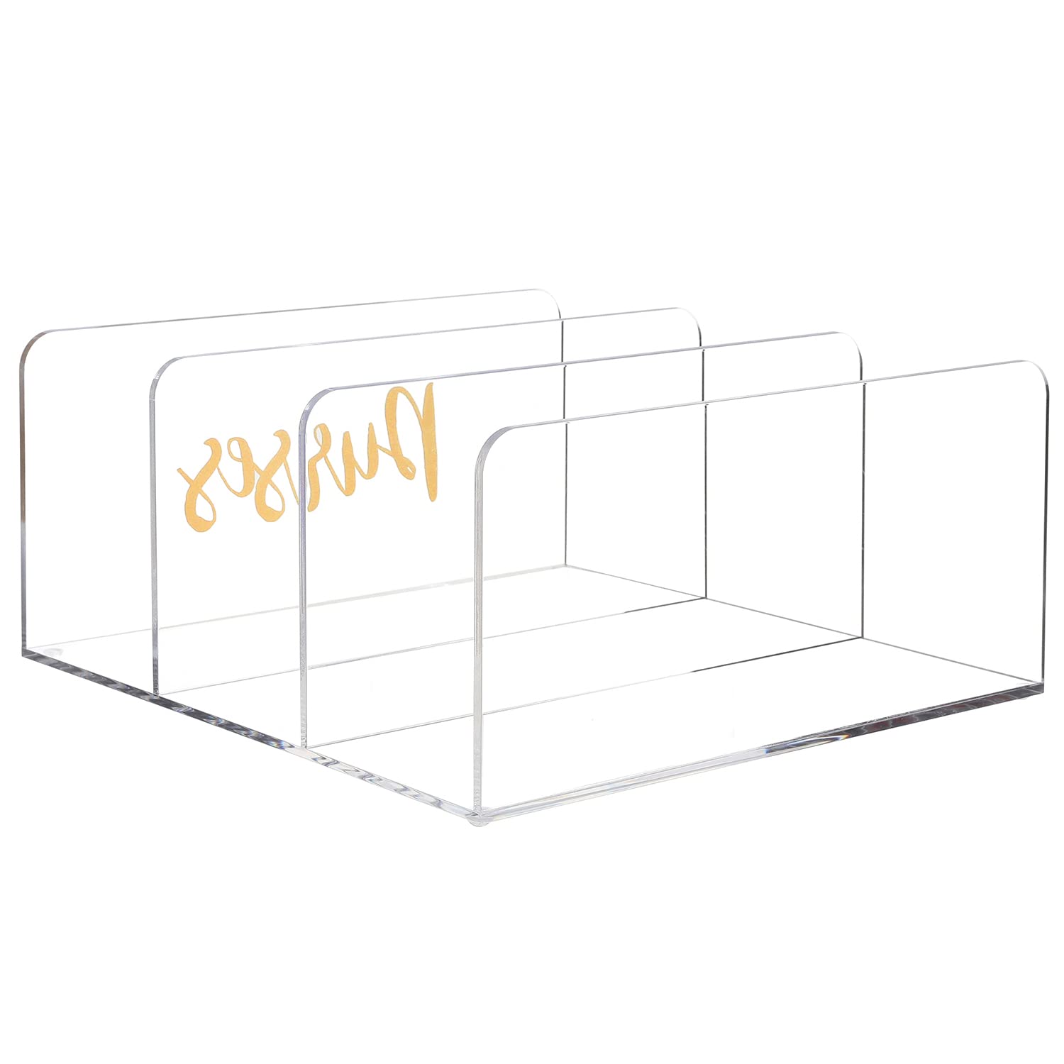 MyGift Clear Premium Acrylic 3 Slot Wallet Organizer Divided Tray for ...