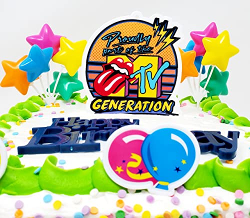 1980's Part of the MTV Generation Birthday Cake Topper (Unique Design ...