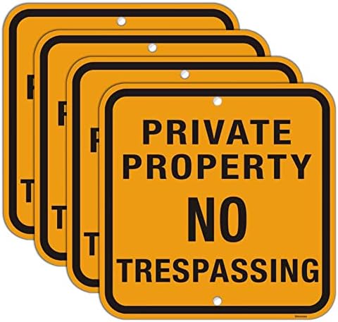 Amazon.com : Yaocom 8 Pack Private Property No Trespassing Signs Metal ...