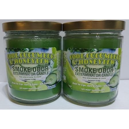 Amazon.com: Smoke Odor Exterminator Candle, 13oz jar, Cool Cucumber ...