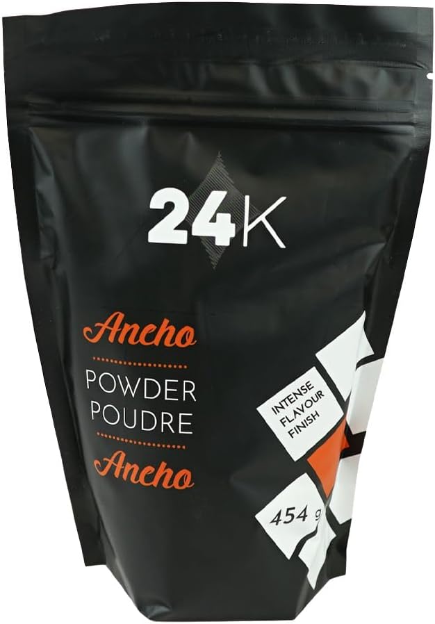 24K Premium Ancho Chile powder - 454g (1Lb) | 100% Pure Ground Dried ...